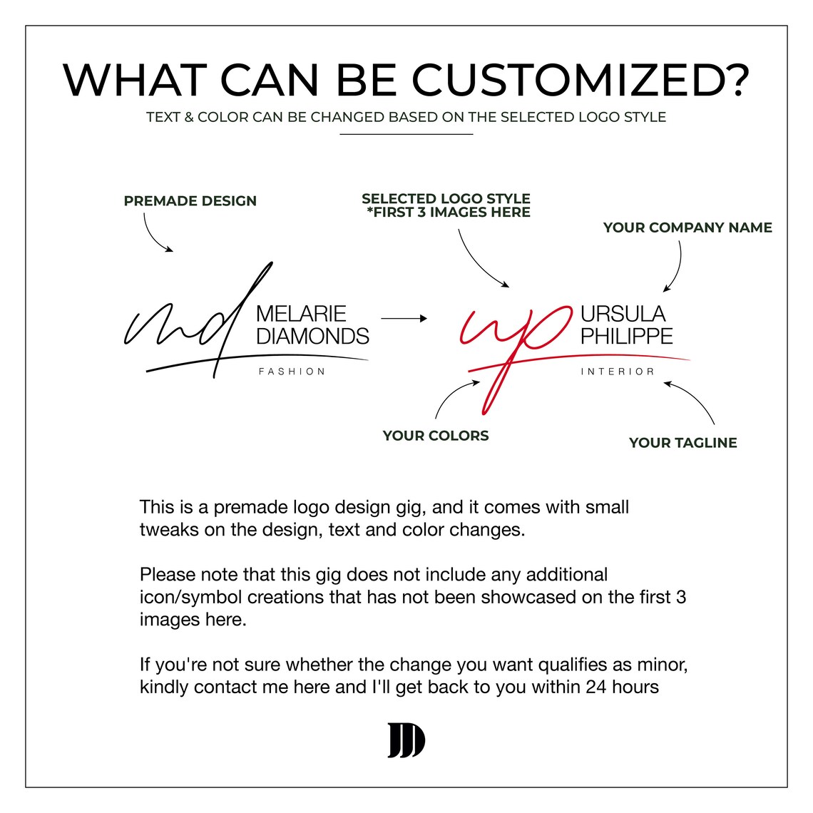 Premade Signature Monogram Logo Design Template Minimalist | Etsy