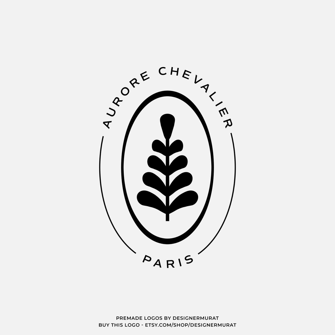 Premade Minimalist Oval Circular Tree Logo Design Custom - Etsy