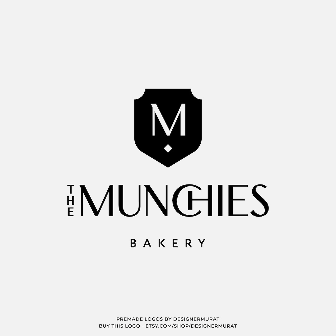 Premade Modern Monogram Logo Design Template, Bakery Logo, Minimalist ...