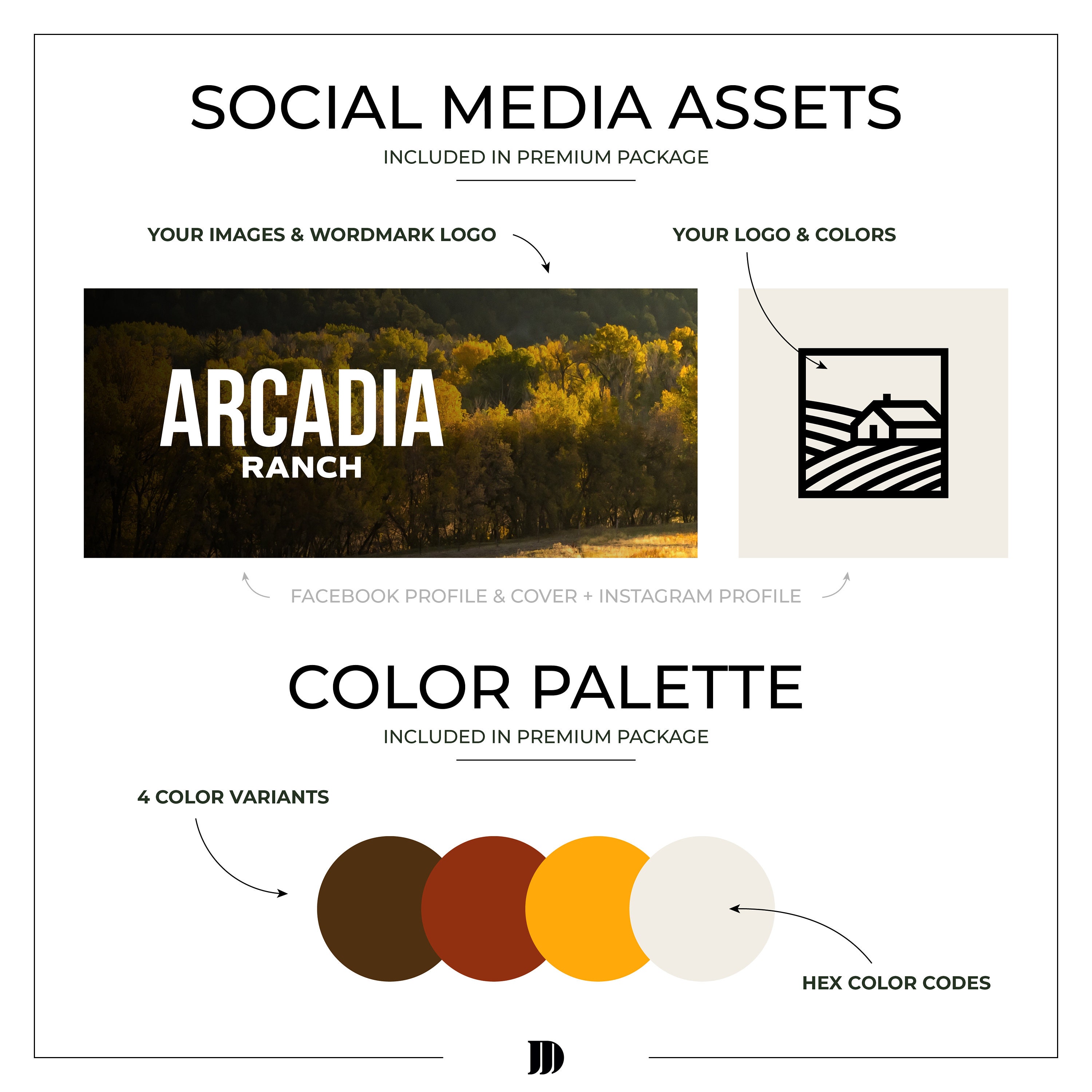 Premade Modern Ranch Logo Design Template Custom Farm Logo | Etsy