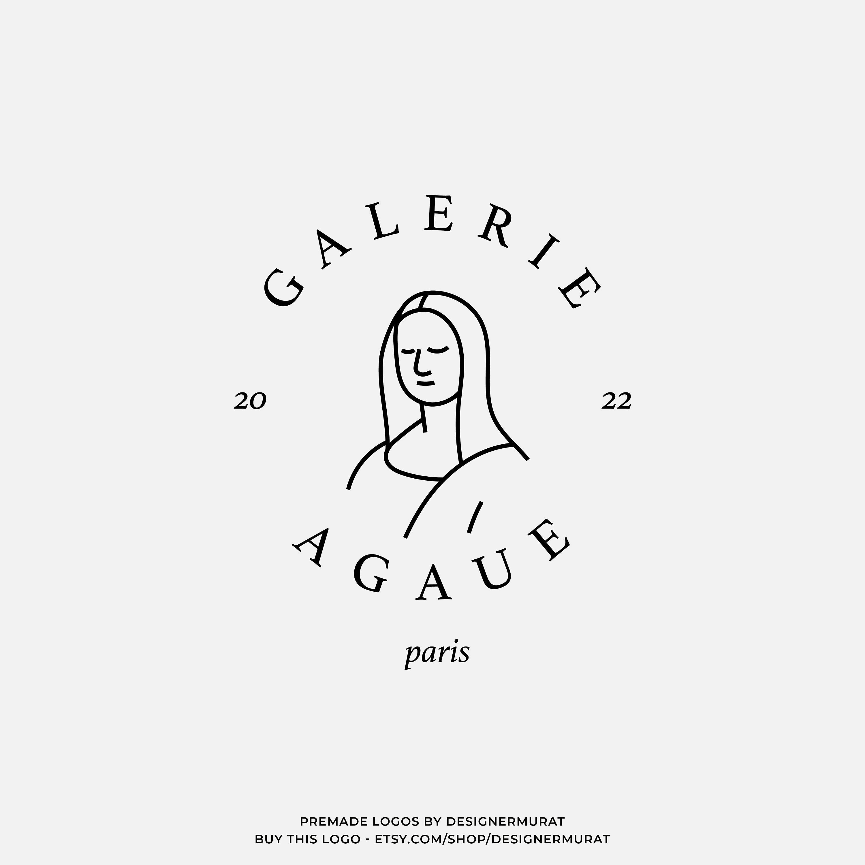 Premade Circle Mona Lisa Painting Logo Design Template | Etsy