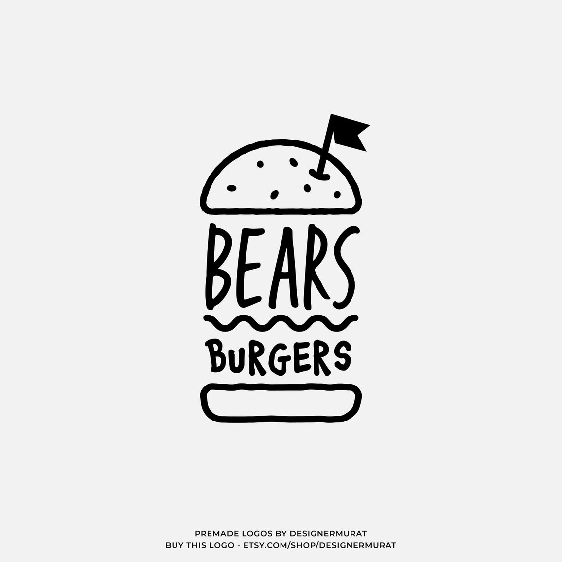 Premade Circle Fast Food Logo Design Template Custom Stamp - Etsy