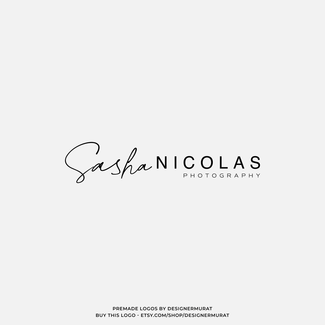 Premade Script Professional Photographer Logo Design Template, Feminine ...