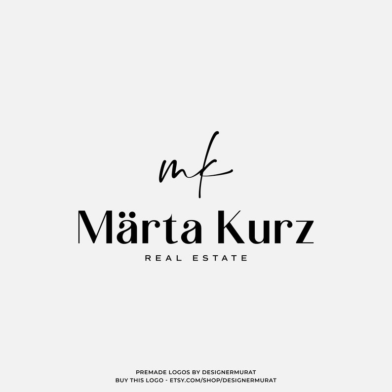 Premade Circle Script Name Letter Initials Logo Design | Etsy