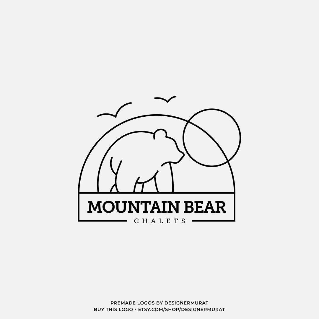 Premade Modern Chalet Hotel Logo Design Template, Minimalist Luxury ...