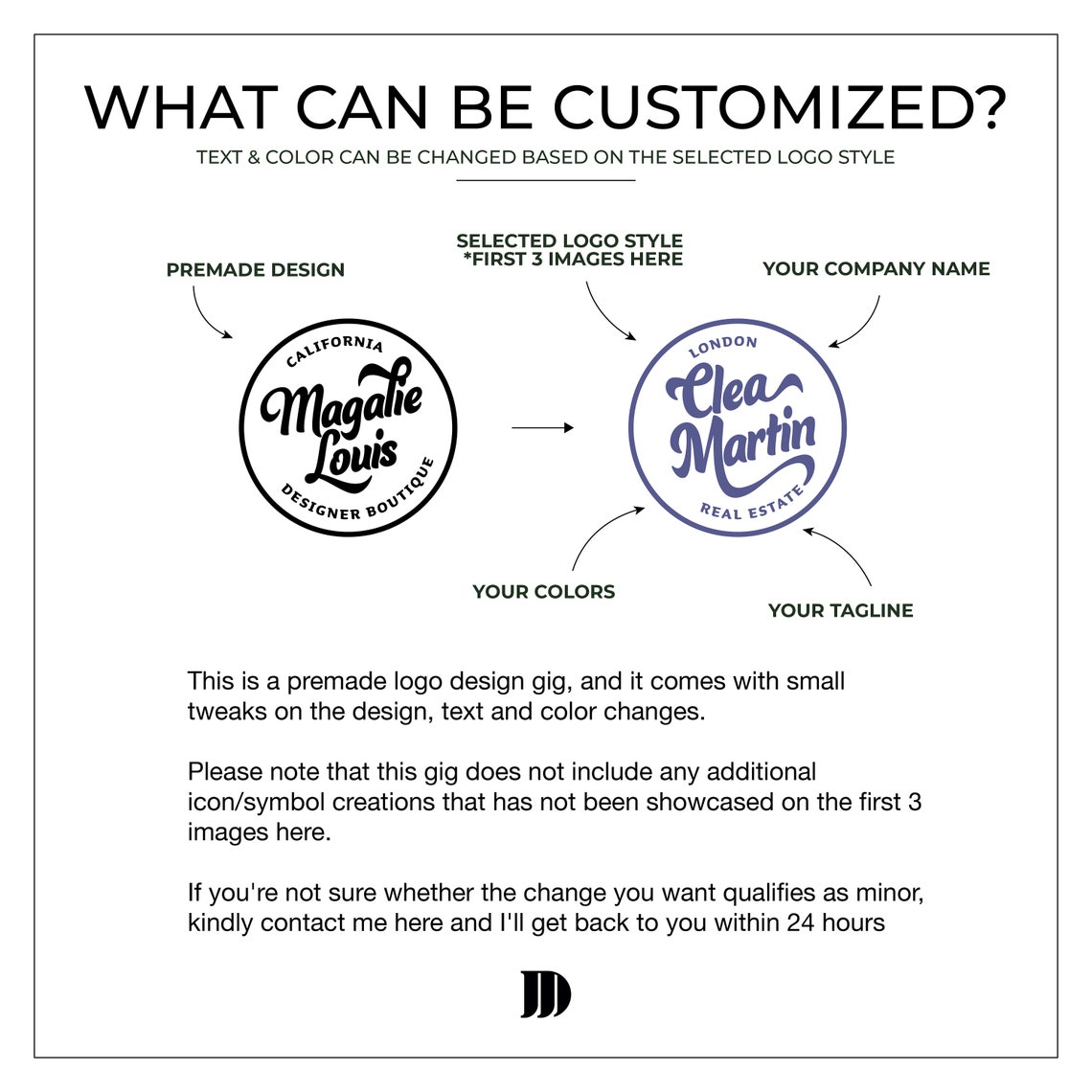 Premade Minimal Circle Script Logo Design Professional - Etsy