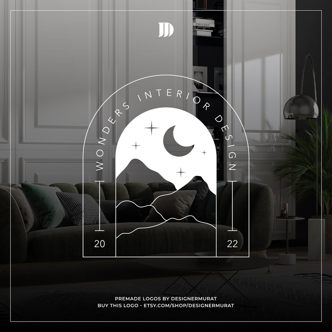 Premade Circle Architect Logo Design Template Modern Interior | Etsy