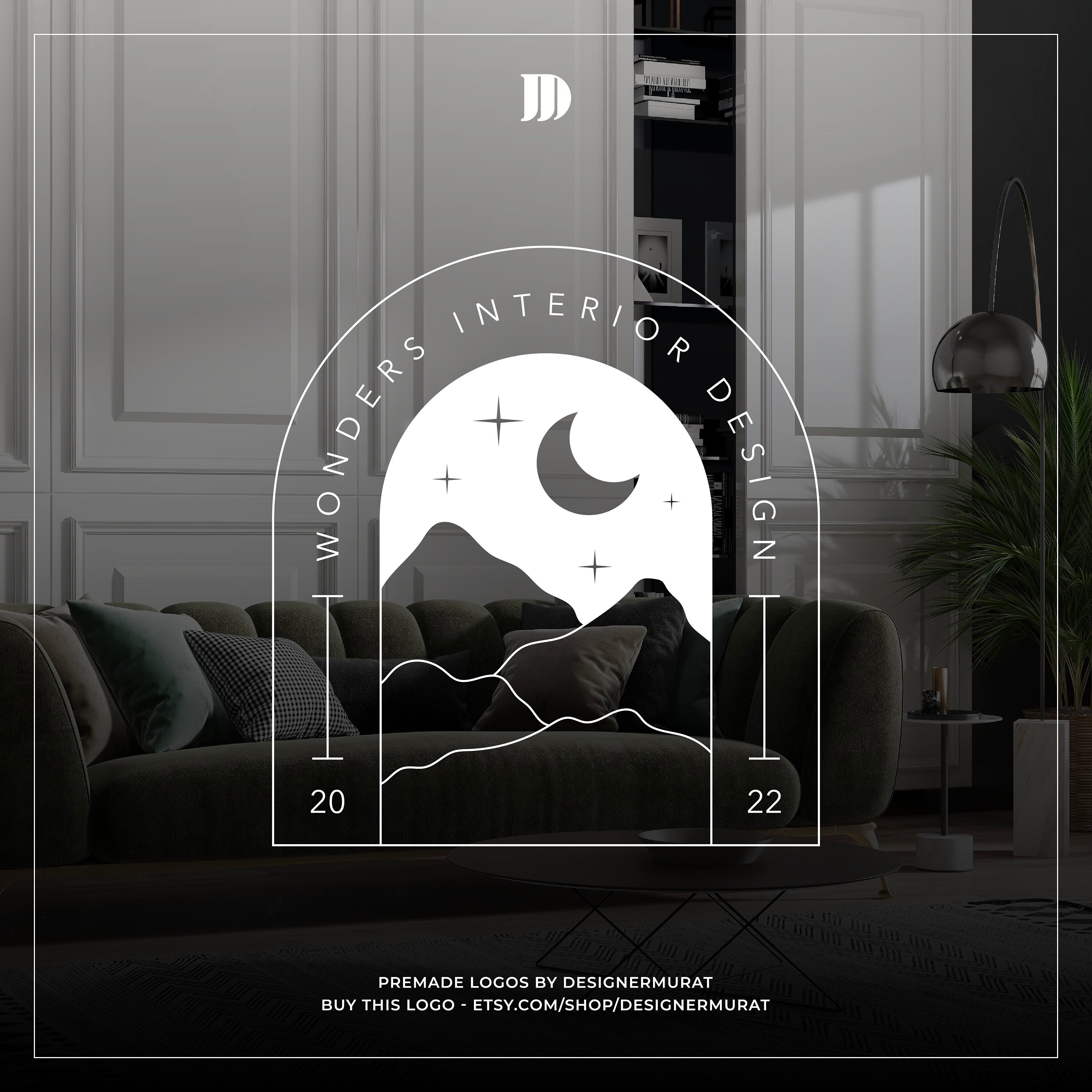 Premade Circle Architect Logo Design Template Modern Interior | Etsy