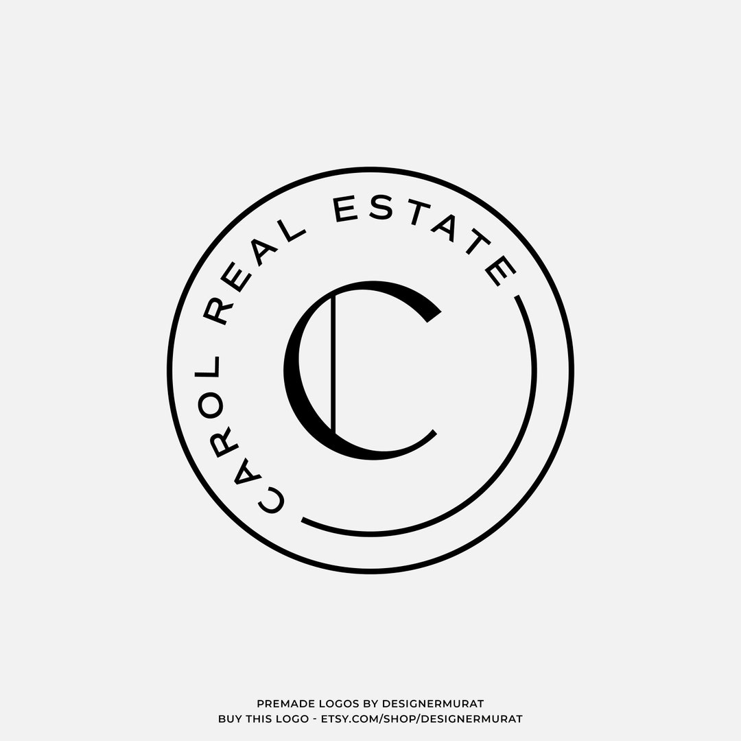 Premade Realtor Circle Logo Design, Custom Minimalist Monogram ...