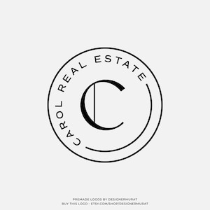 Premade Realtor Circle Logo Design, Custom Minimalist Monogram ...
