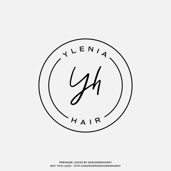 Premade Modern Hair Stylist Circle Logo Design Custom Script - Etsy