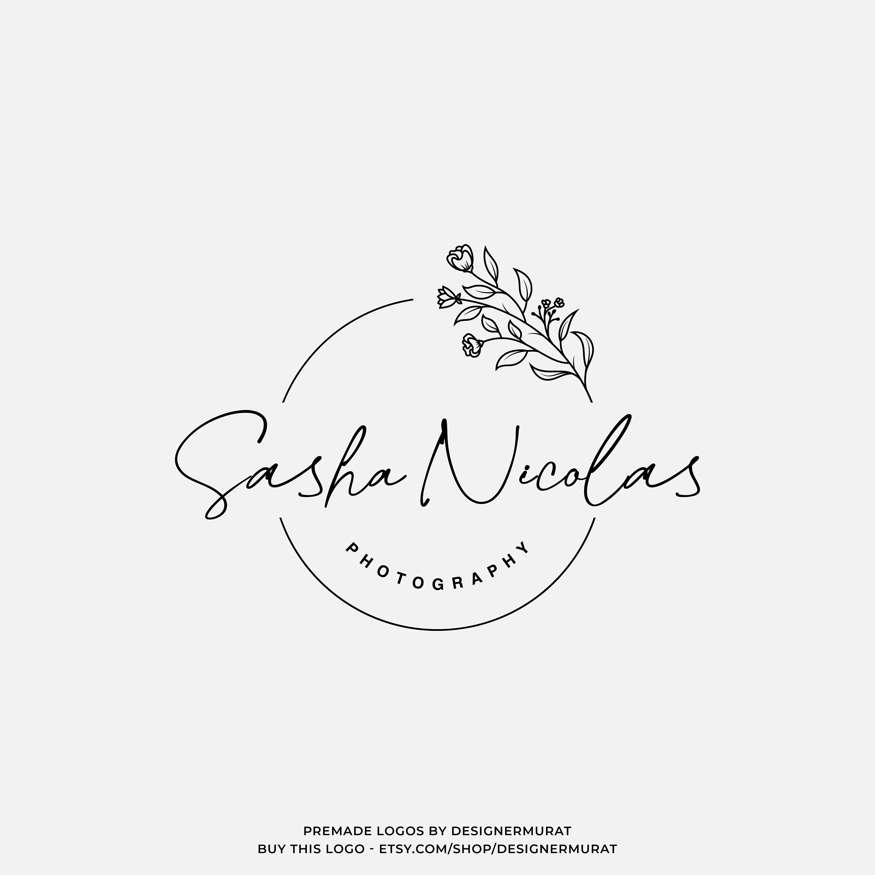 Premade Script Professional Photographer Logo Design Template | Etsy