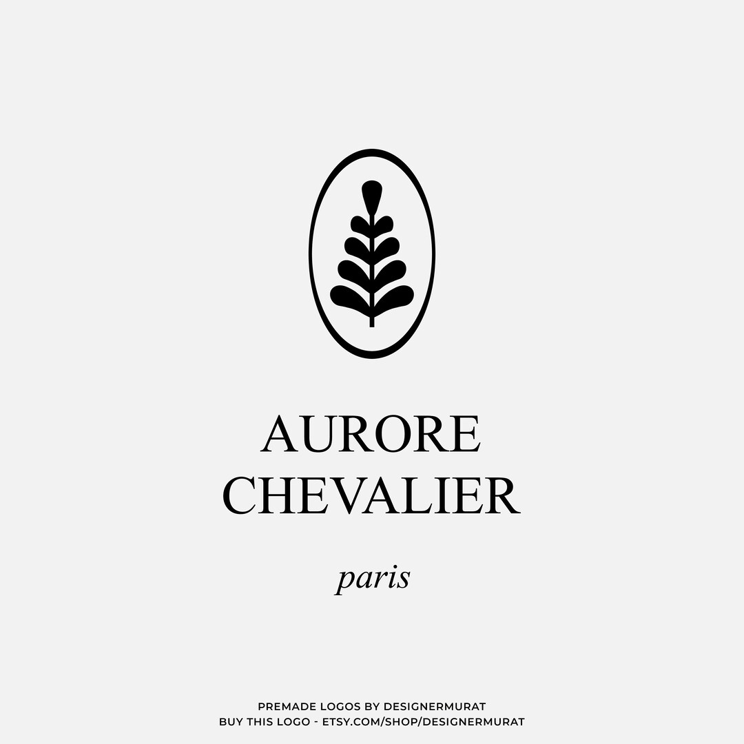 Premade Minimalist Oval Circular Tree Logo Design, Custom Floral ...