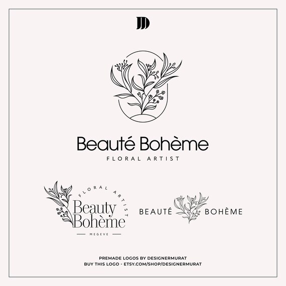 Boho Logo Logo Design Boutique Logo Branding Kit - Etsy