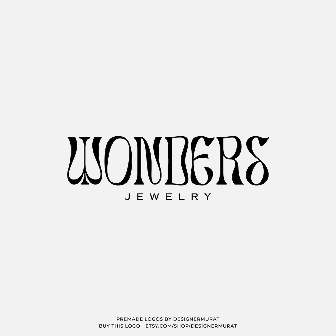 Premade Feminine Jewelry Word Mark Logo Design, Custom Boho Business ...