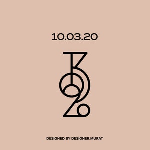 Custom Number Logo, Date Tattoo Design, Wedding Date Monogram Drawing ...
