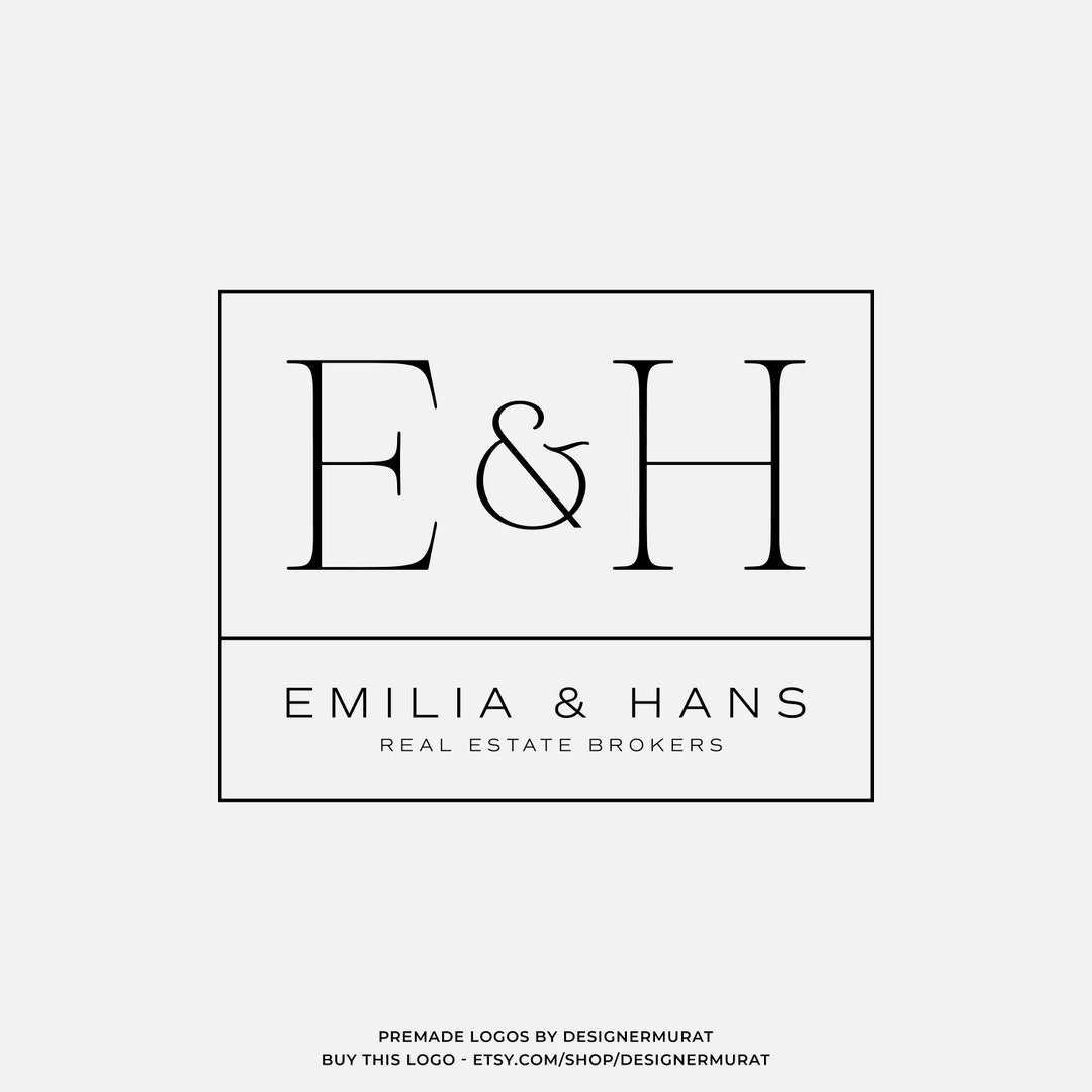 Premade Modern Realtor Monogram Logo Design, Custom Real Estate Agent ...