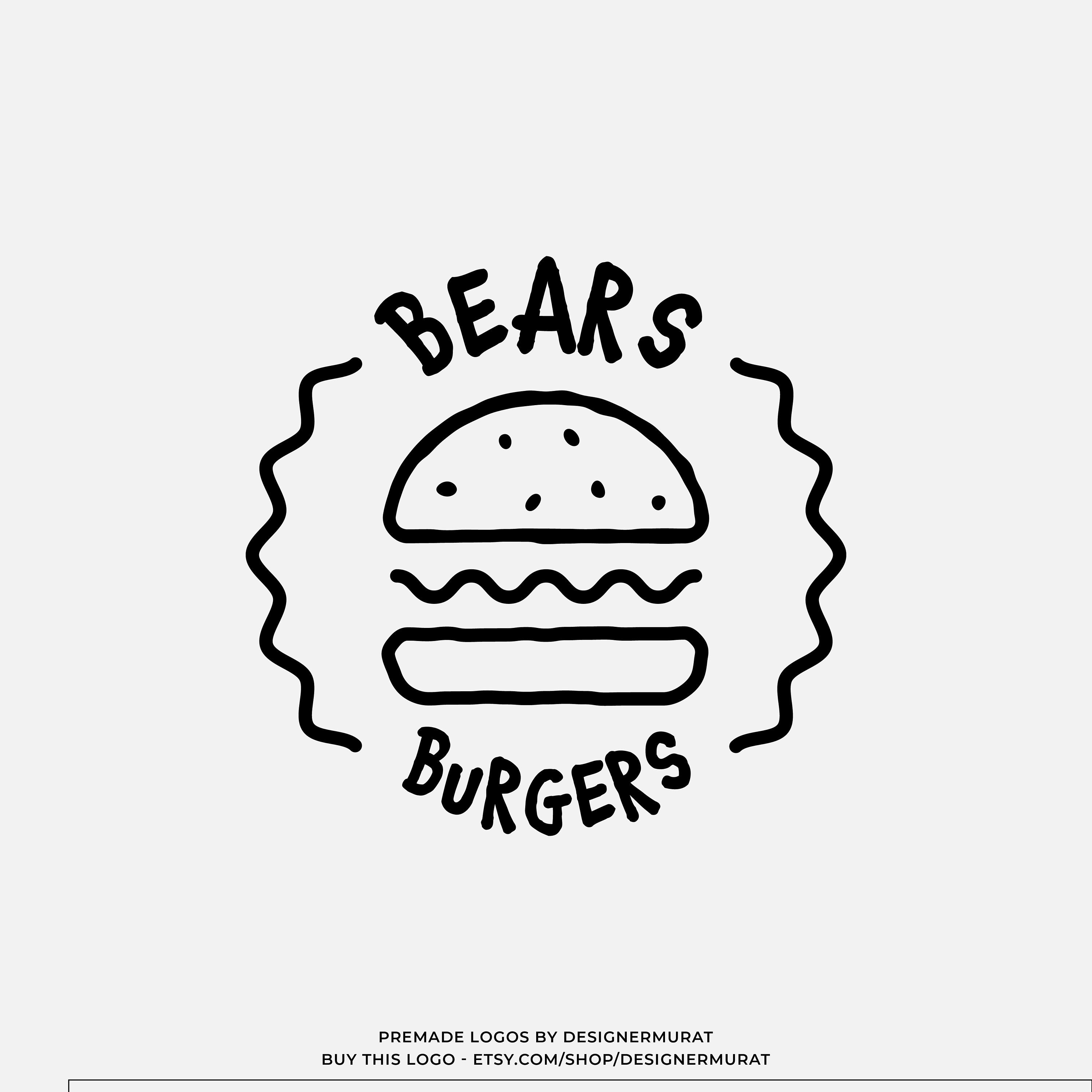 Premade Circle Fast Food Logo Design Template, Custom Stamp Hamburger ...