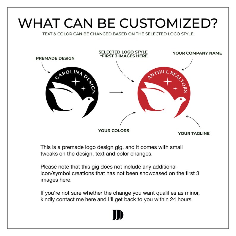 Premade Modern Dove Logo Design Template Bird Silhouette - Etsy