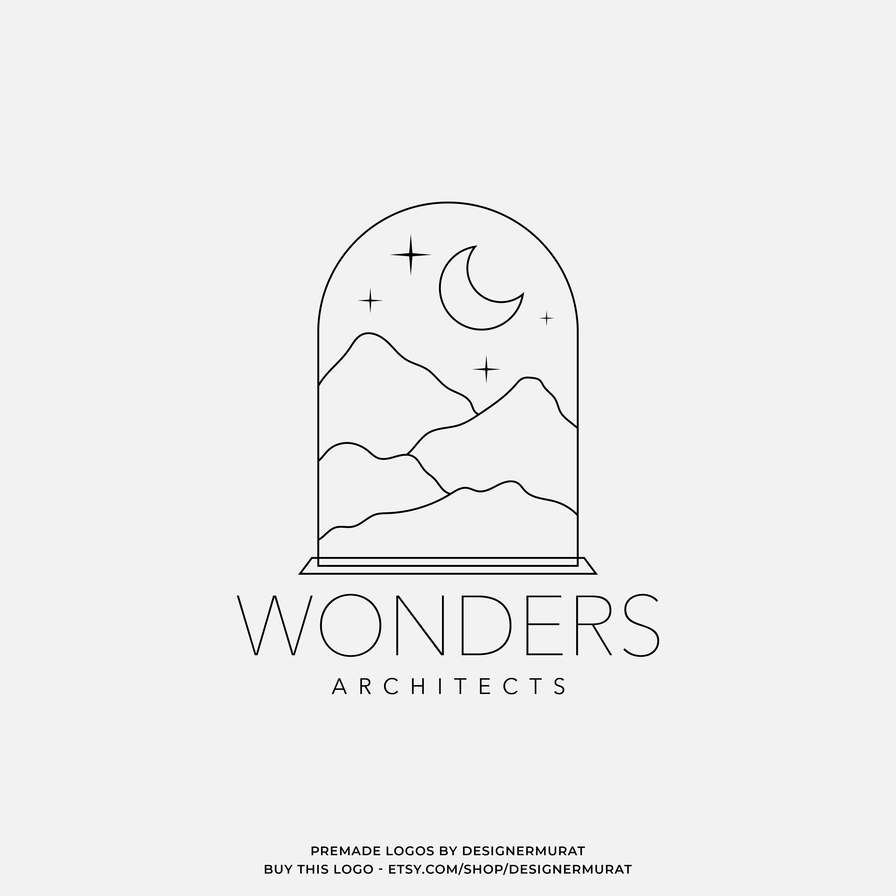 Premade Circle Architect Logo Design Template Modern Interior | Etsy