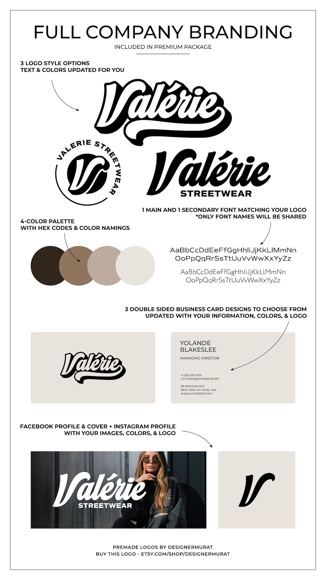 Premade Circle Monogram Logo Design Custom Streetwear Fashion - Etsy