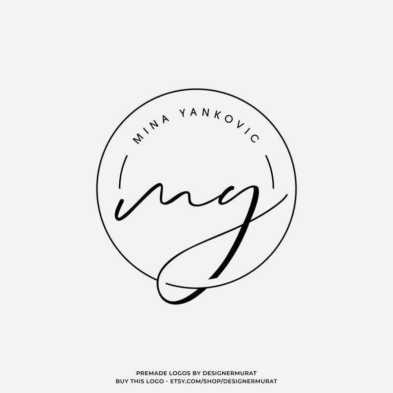 Premade Modern Circle Logo Design Template Script Photography - Etsy