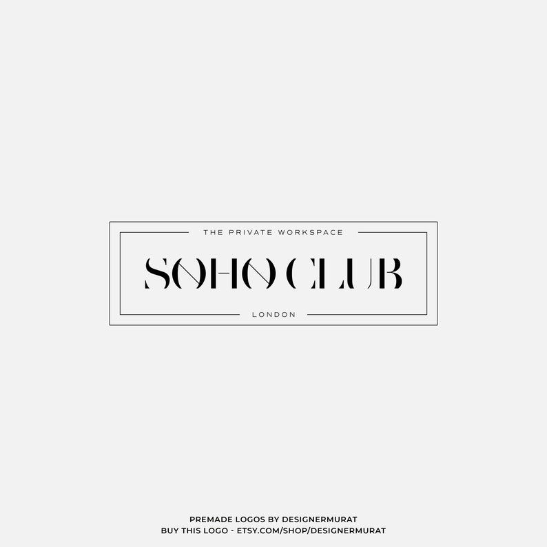 Minimalist Workspace Logo Design: Premade Modern Club Logo - Etsy
