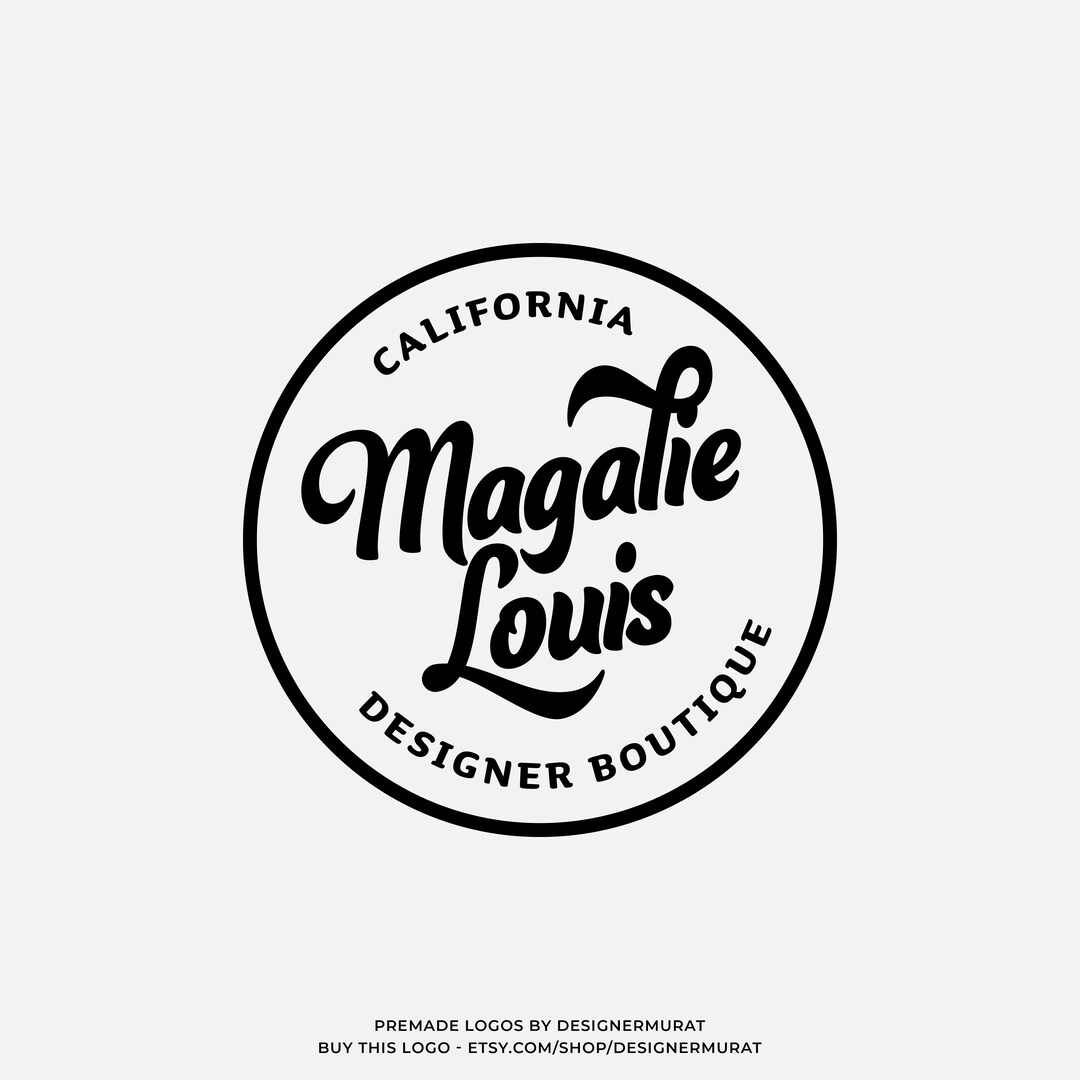 Premade Minimal Circle Script Logo Design, Professional Feminine Urban ...