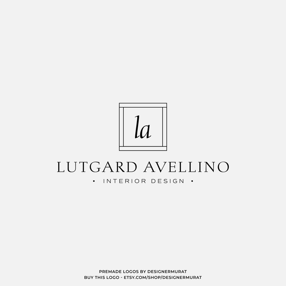 Premade Professional Monogram Interior Designer Logo, Custom Realtor ...