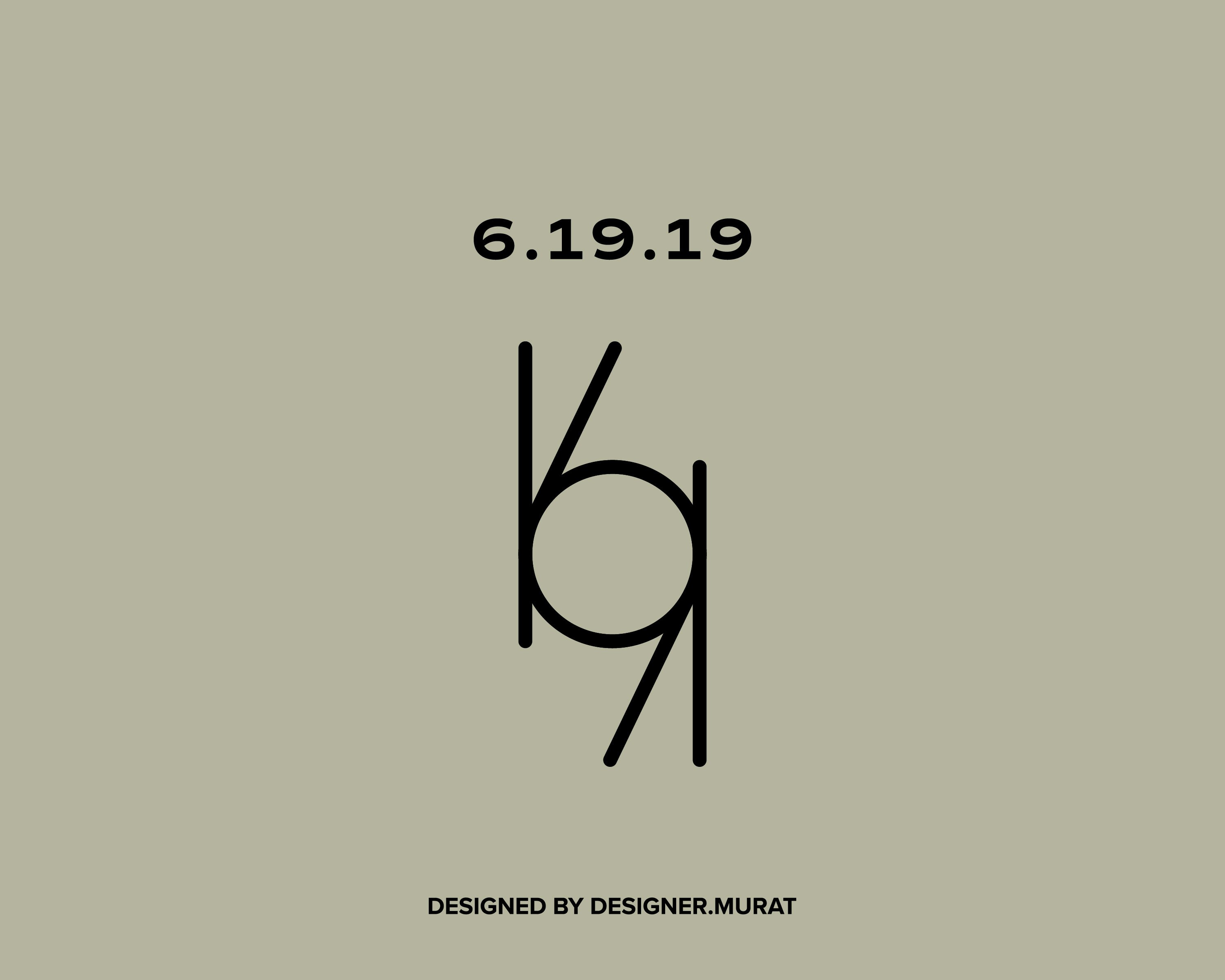Custom Number Logo, Date Tattoo Design, Wedding Date Monogram Drawing ...