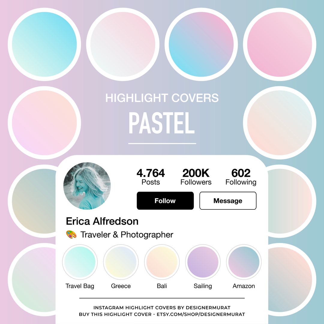 Pastel Gradient Instagram Highlight Covers: 20 Abstract Boho Icons ...