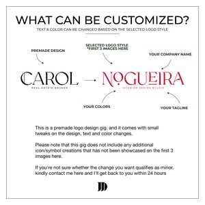 Premade Realtor Circle Logo Design, Custom Minimalist Monogram ...