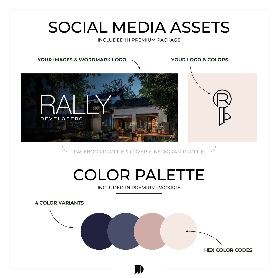 Premade Modern Home Key Logo Design Template House Initials | Etsy