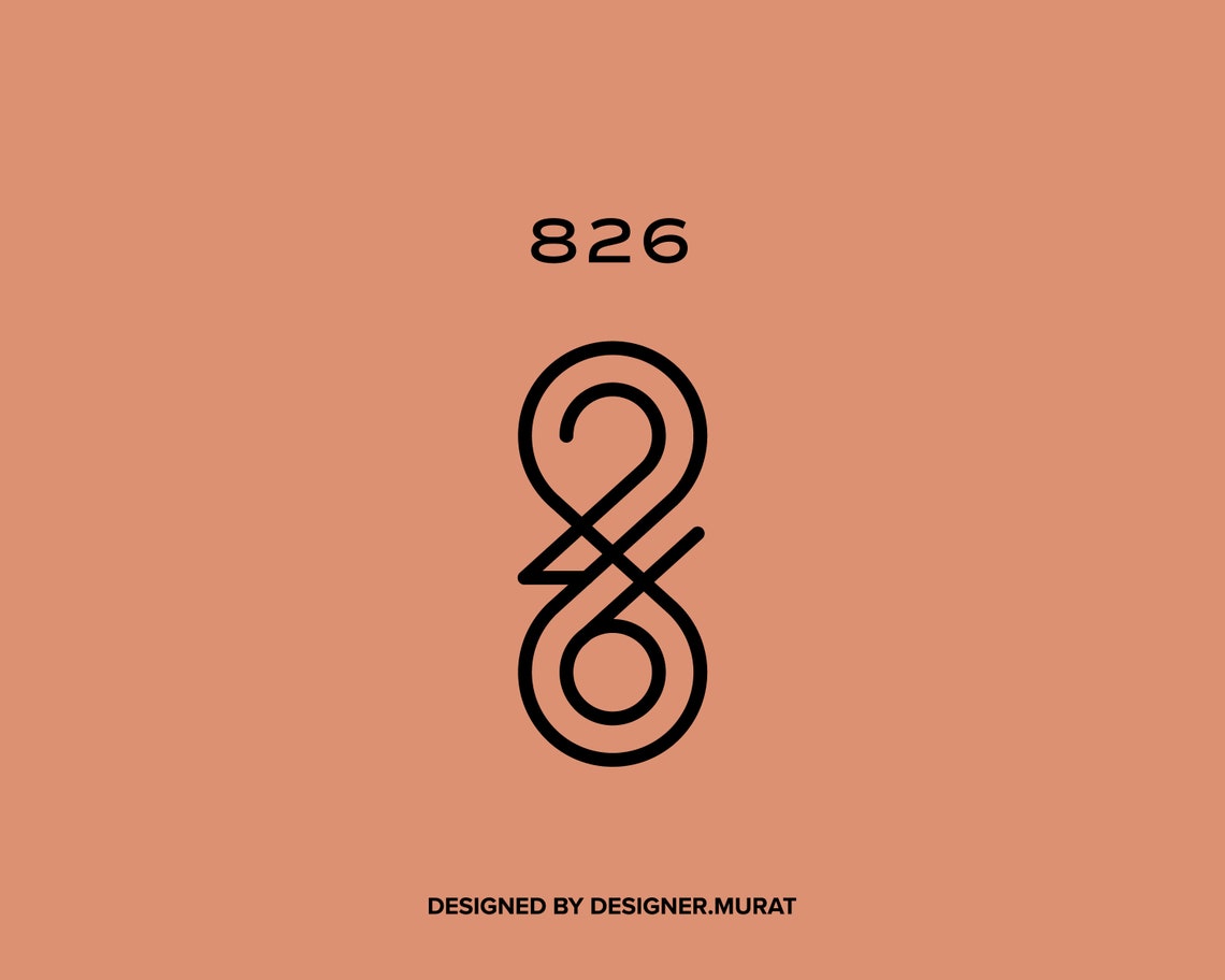 Custom Number Logo Date Tattoo Design Wedding Date Monogram - Etsy