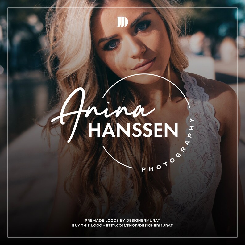 Premade Modern Script Photographer Logo Design Custom | Etsy