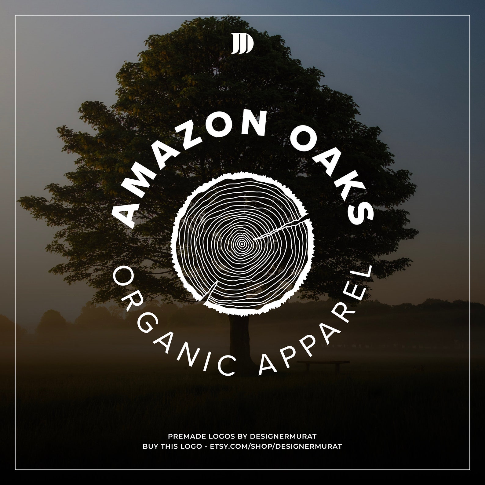 Premade Modern Tree Trunk Logo Design Template Oak Tree - Etsy