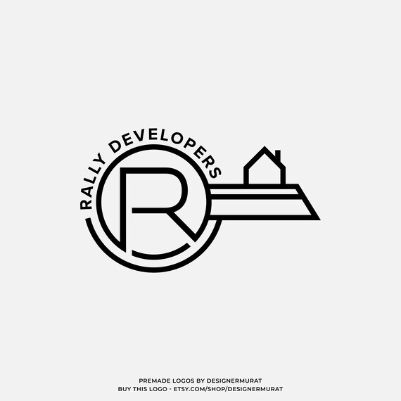 Premade Modern Home Key Logo Design Template House Initials | Etsy