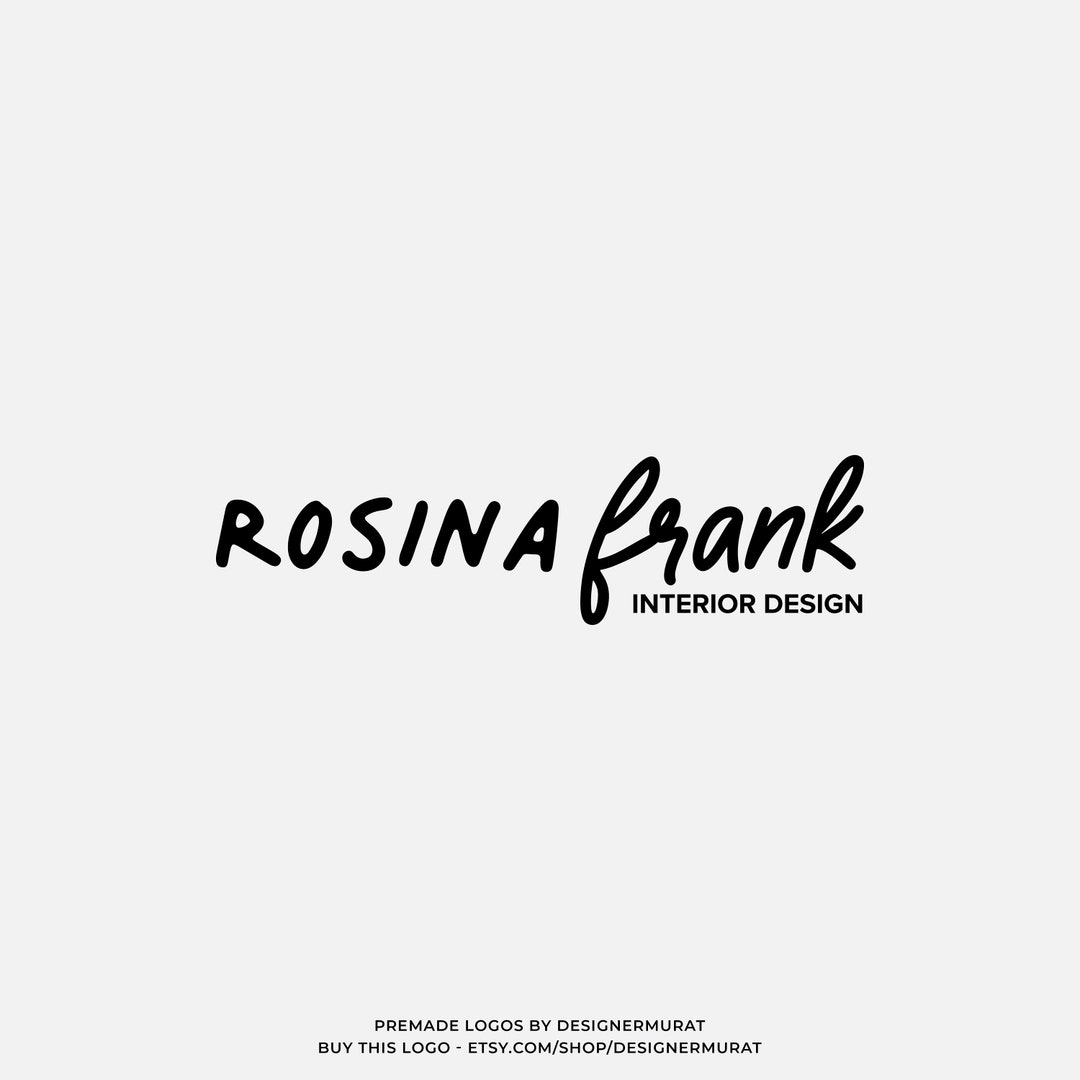 Premade Minimalist Script Wordmark Logo Design, Custom Modern Text ...