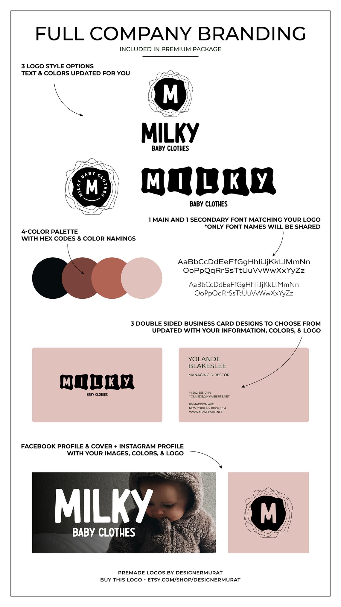 Premade Cartoonish Modern Logo Design Custom Childish Logo - Etsy