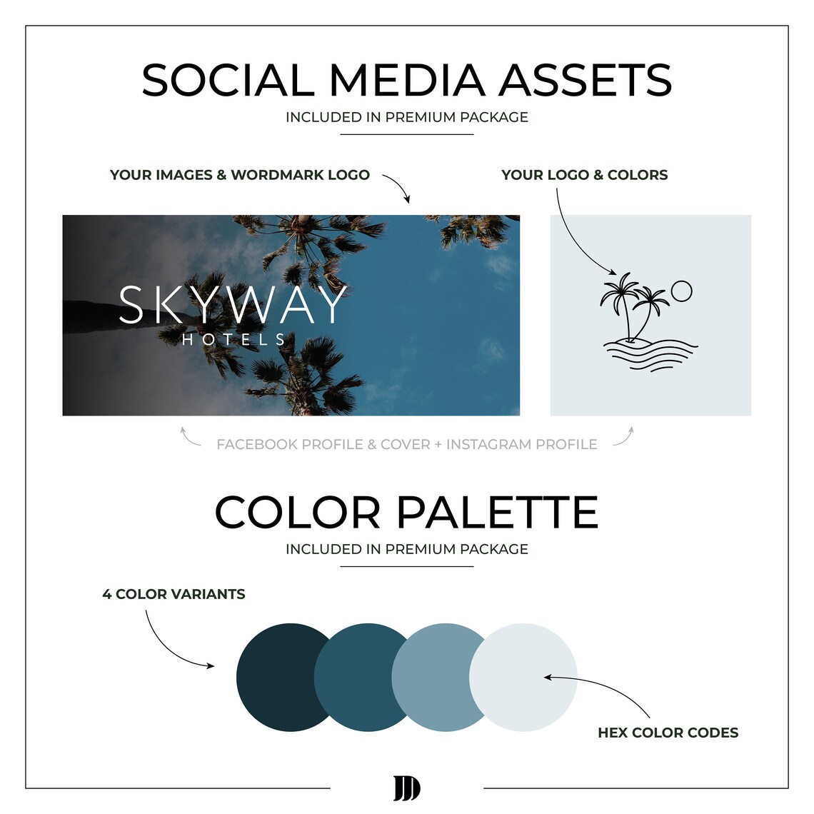 Premade Minimalist Hotel Business Logo Design Template Modern - Etsy