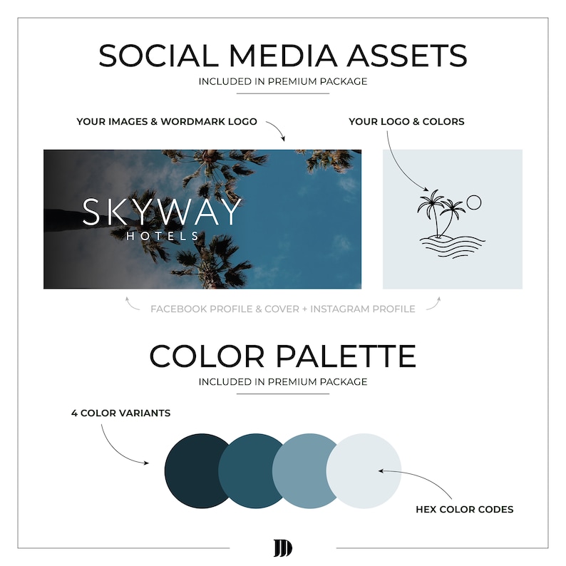 Premade Minimalist Hotel Business Logo Design Template Modern - Etsy