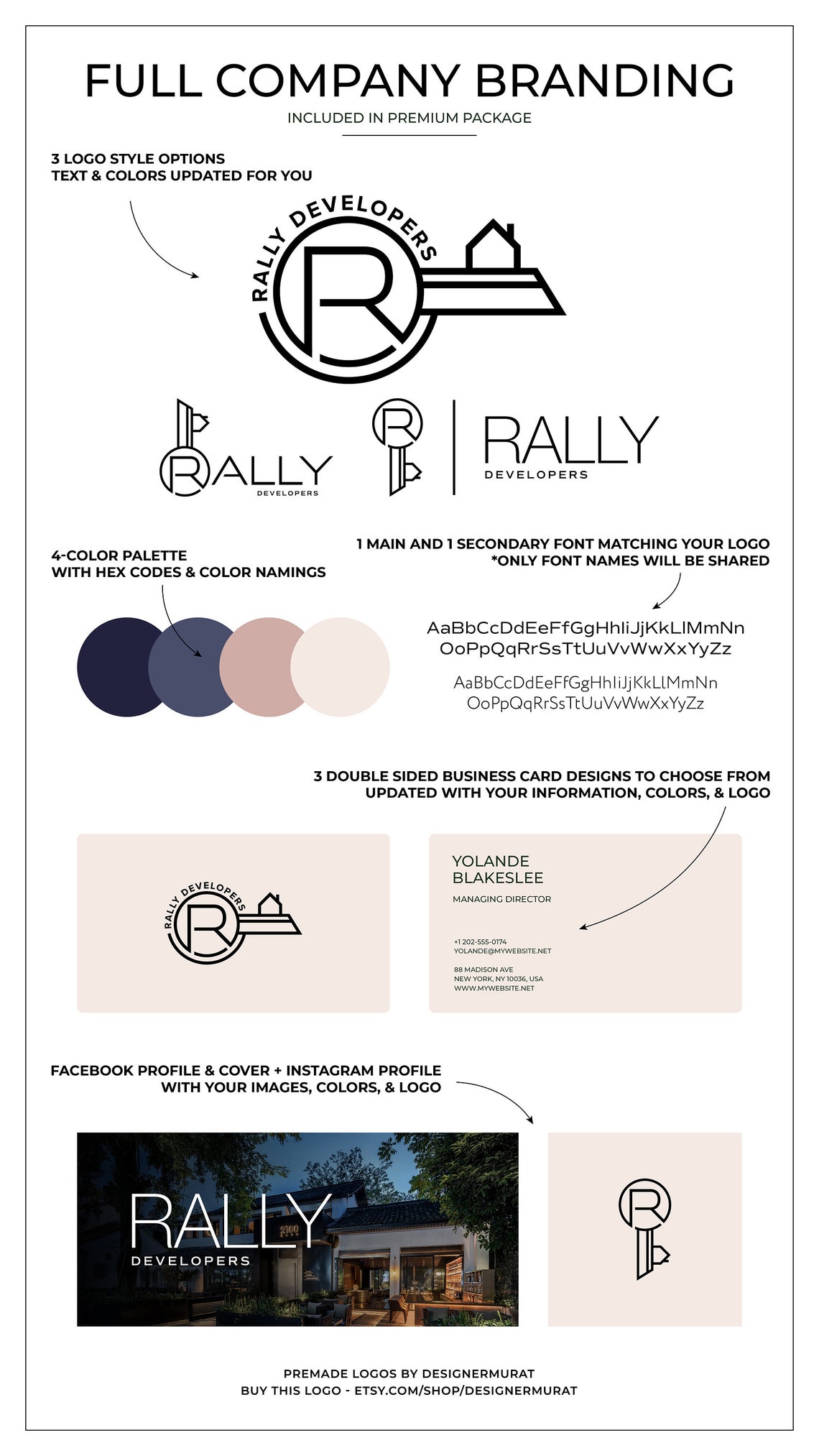 Premade Modern Home Key Logo Design Template House Initials | Etsy