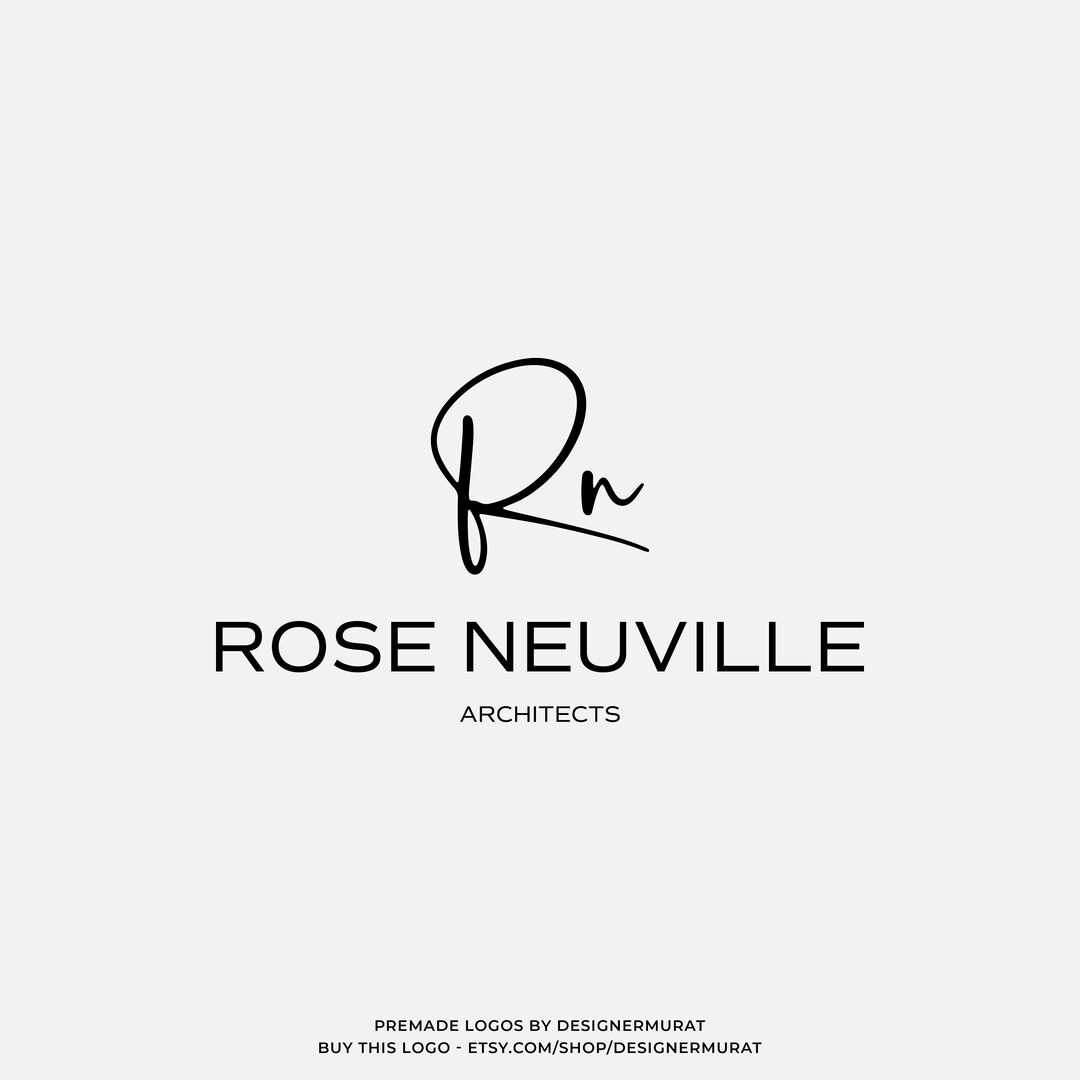 Premade Minimalist Realtor Script Monogram Logo Design, Custom Feminine ...