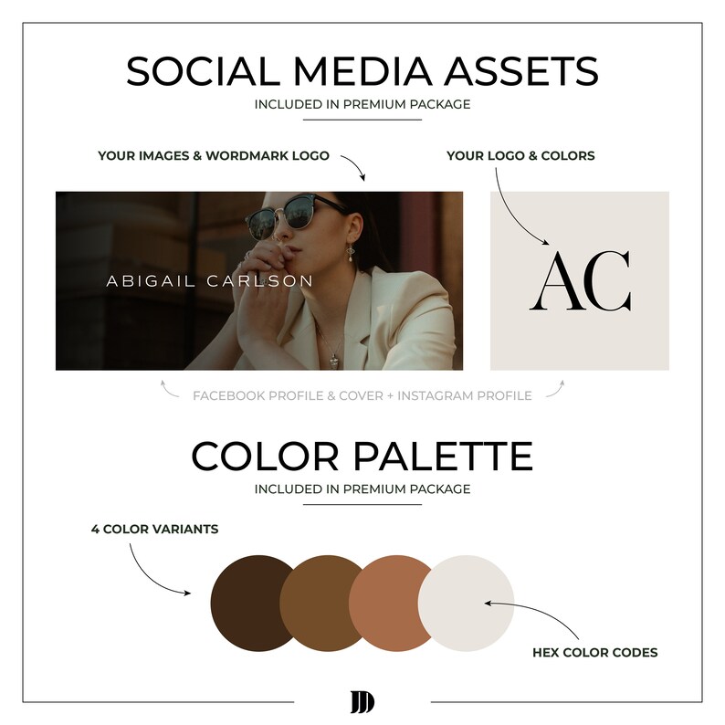 Premade Monogram Logo Design Custom Letter Mark Logo | Etsy