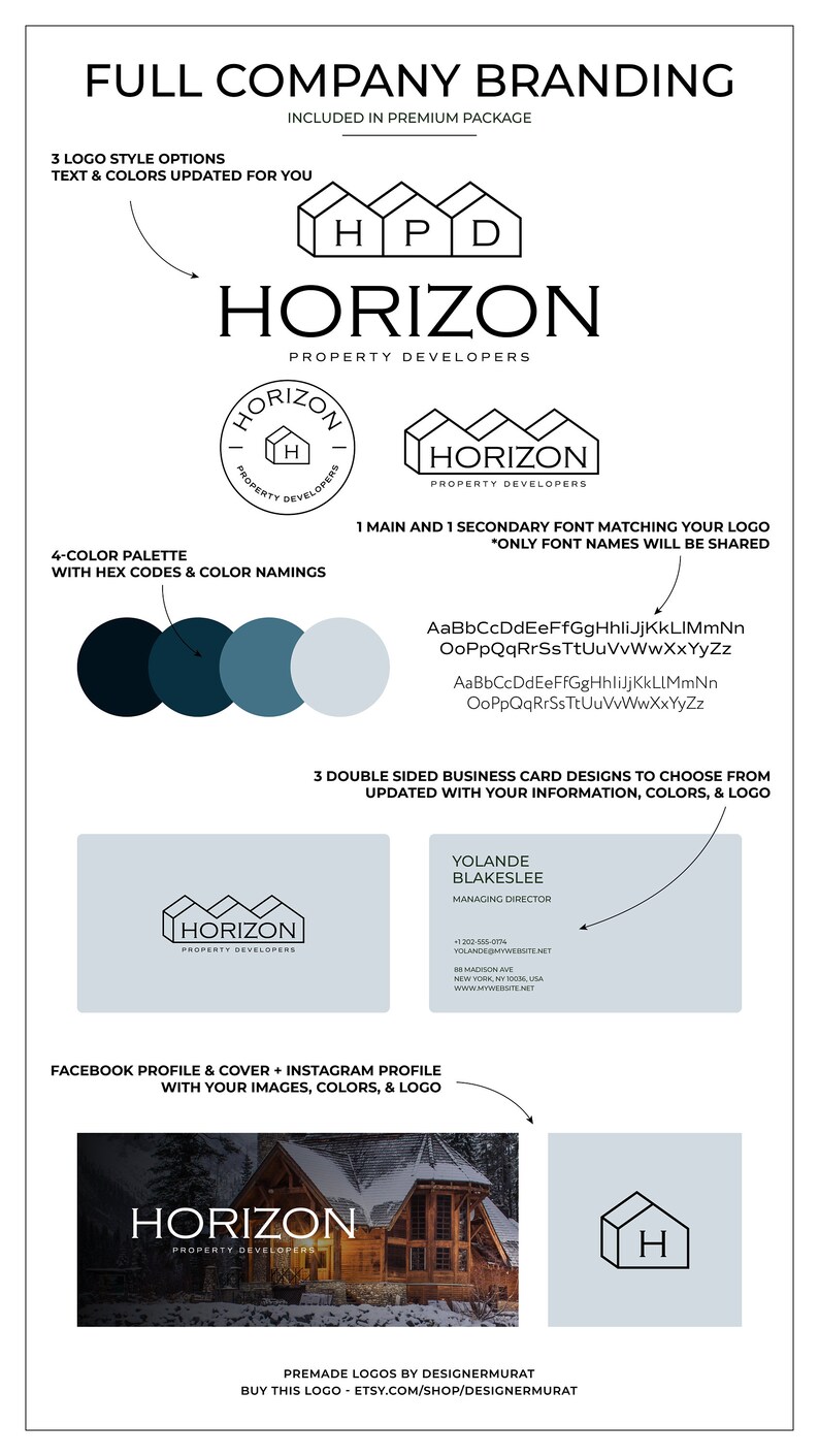 Premade Minimalist Real Estate Logo Design Custom House Logo - Etsy