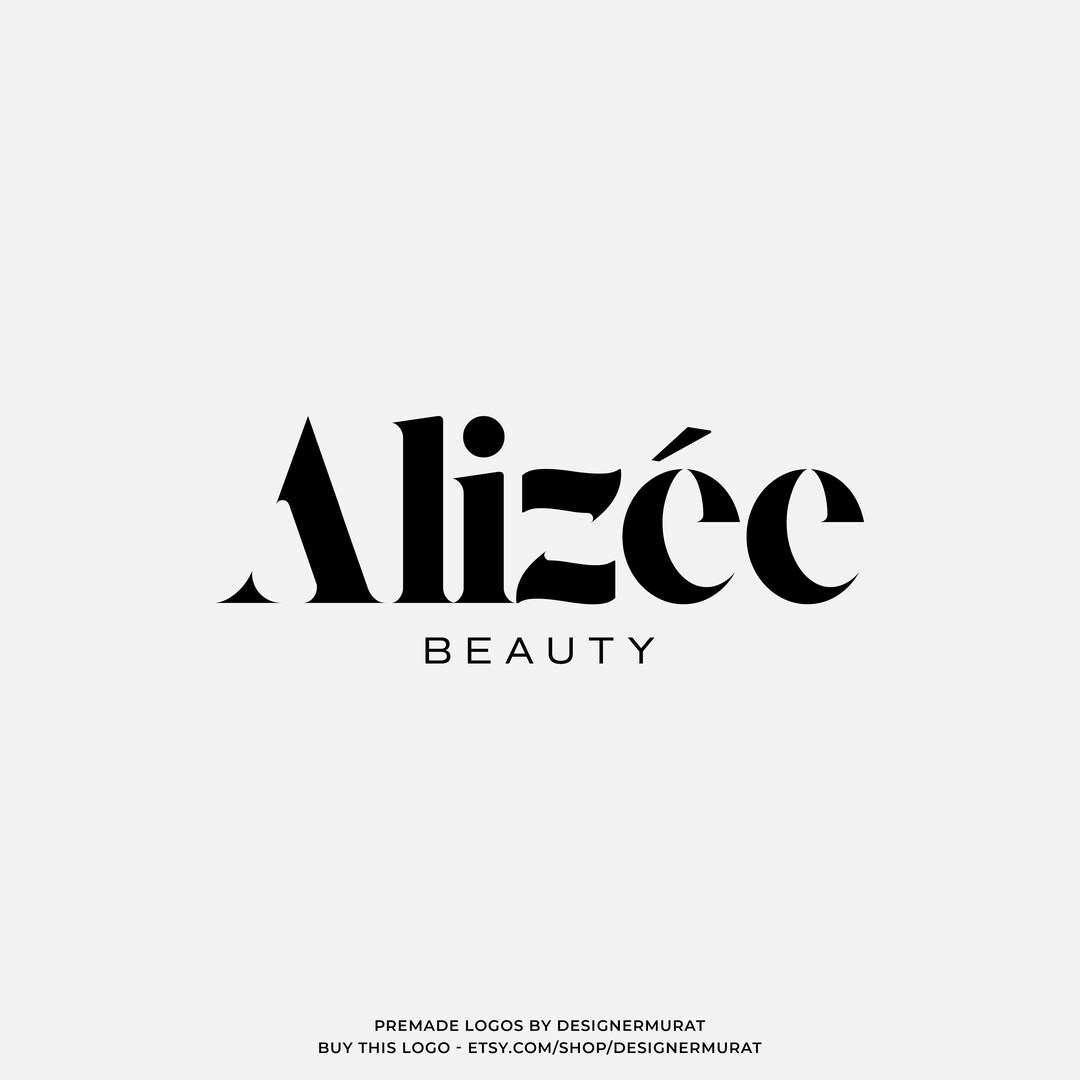 Premade Luxury Feminine Beauty Text Logo Design, Custom Elegant ...