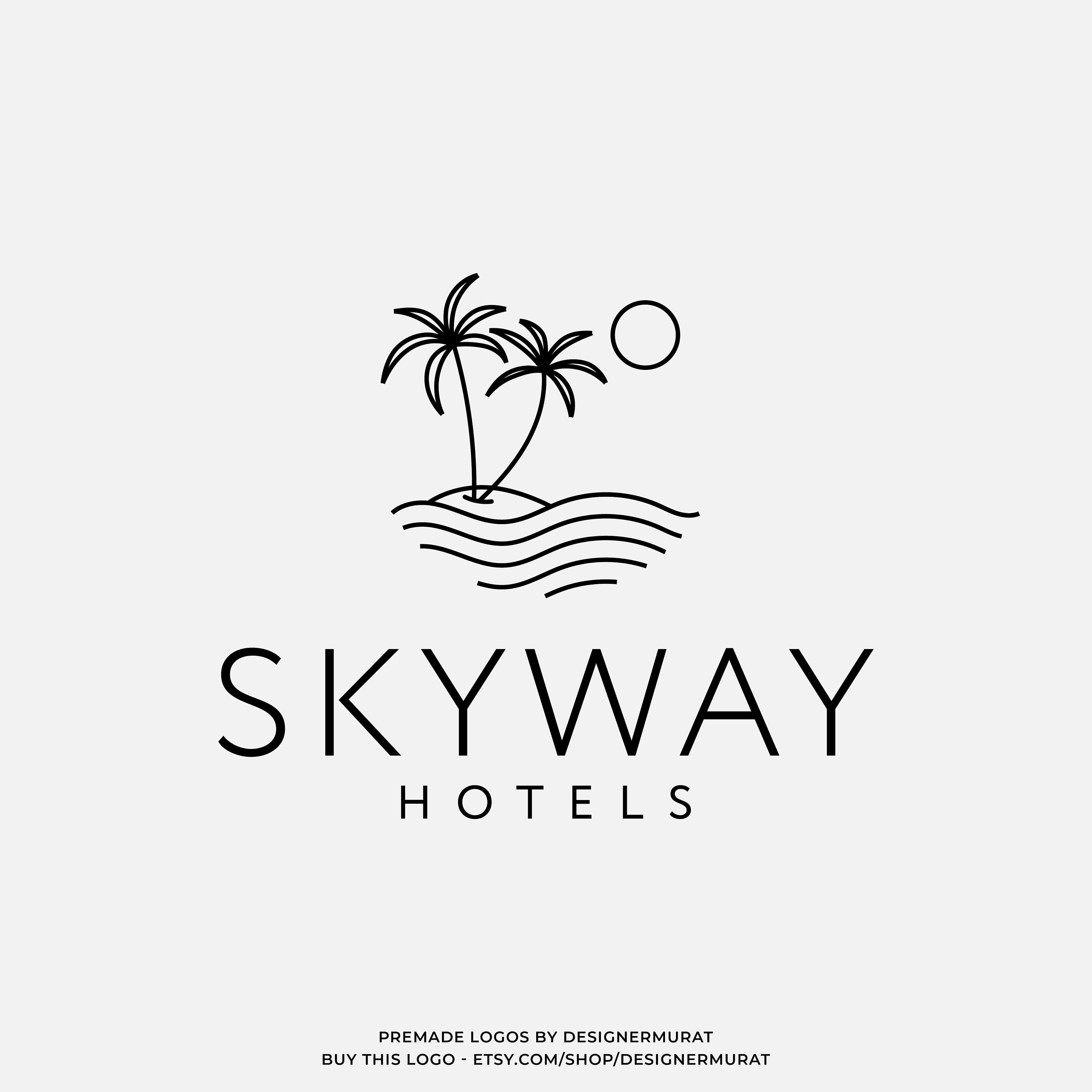 Premade Minimalist Hotel Business Logo Design Template Modern - Etsy