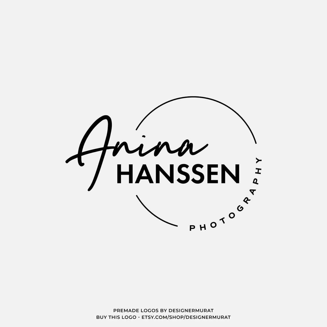 Premade Modern Script Photographer Logo Design Custom - Etsy