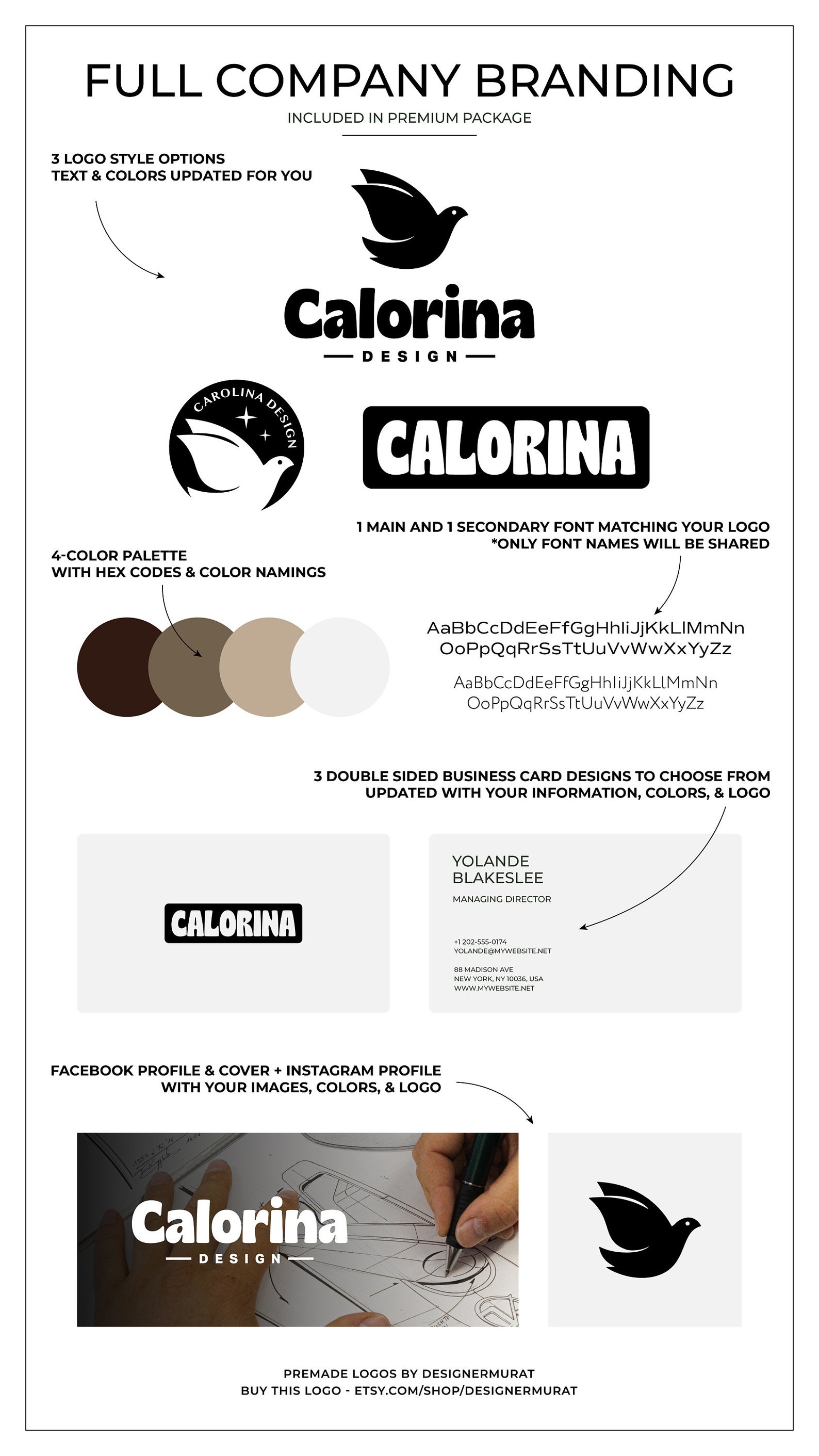 Premade Modern Dove Logo Design Template Bird Silhouette - Etsy