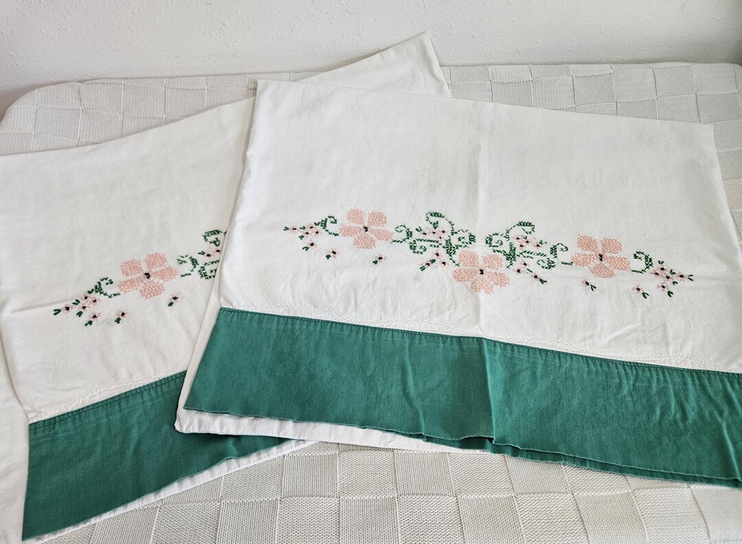 Cross Stitch Standard Pillowcases, Set of 2 - Etsy